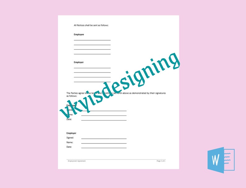 Employment Contract, HR Contract, Job Agreement, New Hire Packet ...