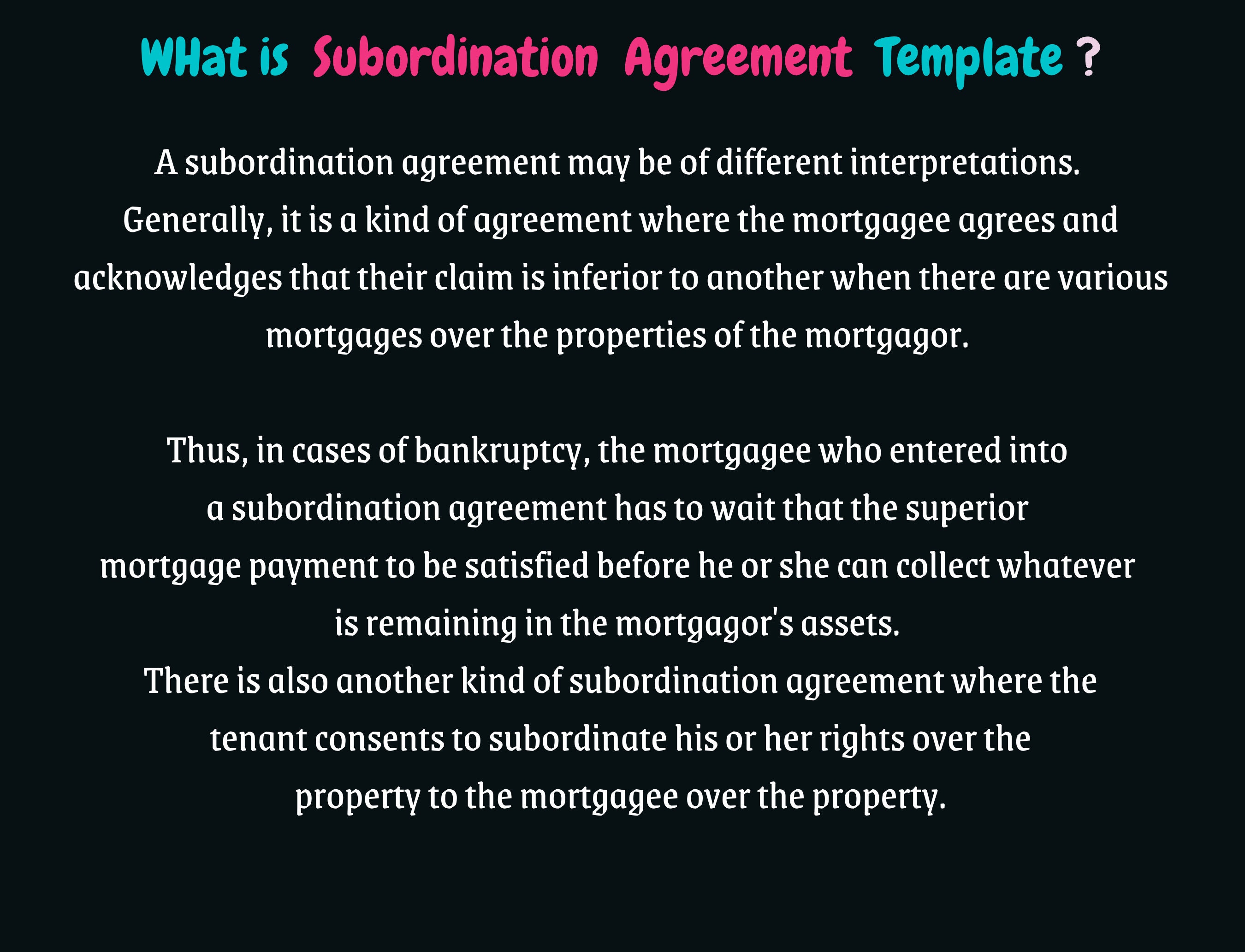 Subordination Agreement Template South Africa