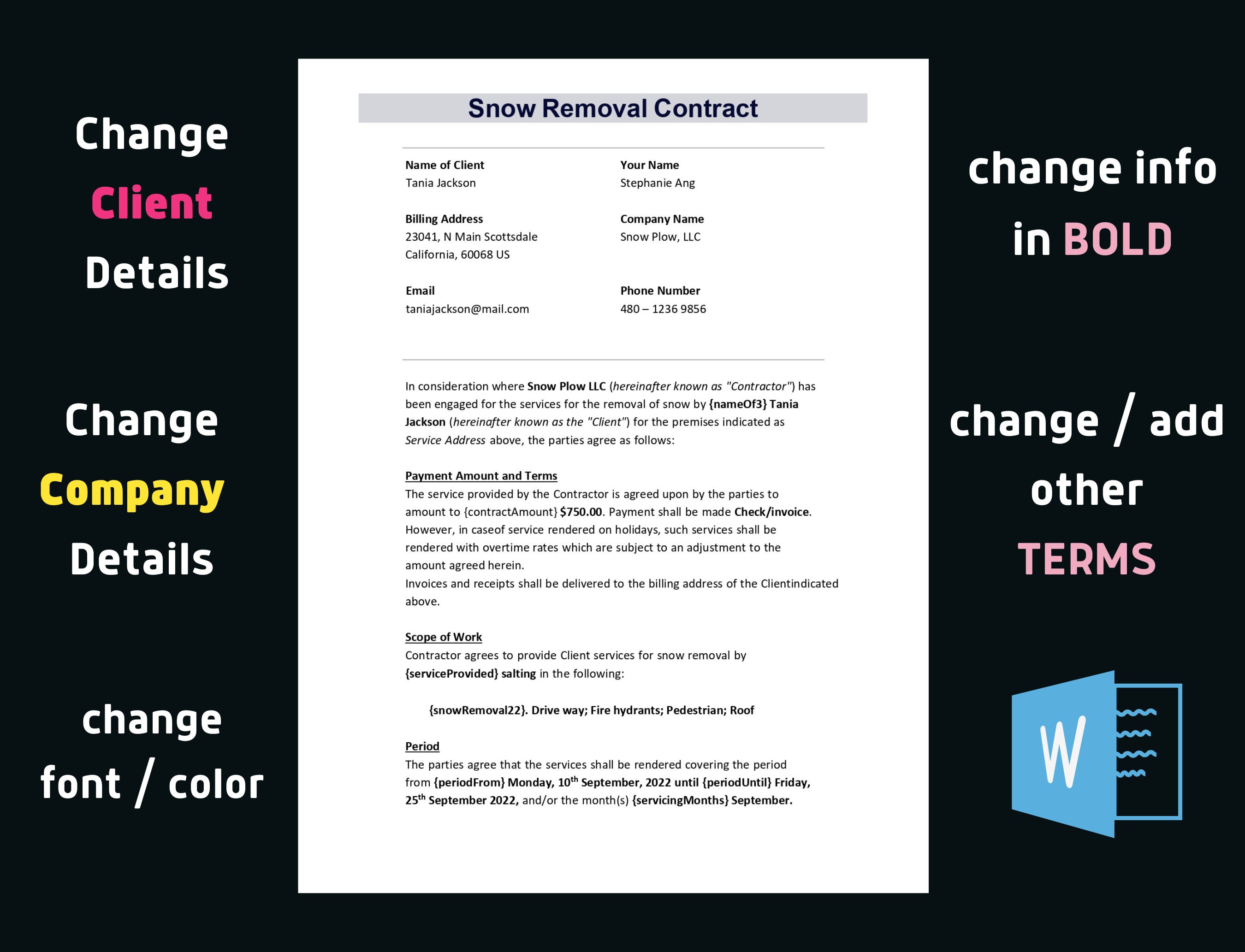 Snow Removal Contract - Snow Plow Contract * Snow Blowing Service ...