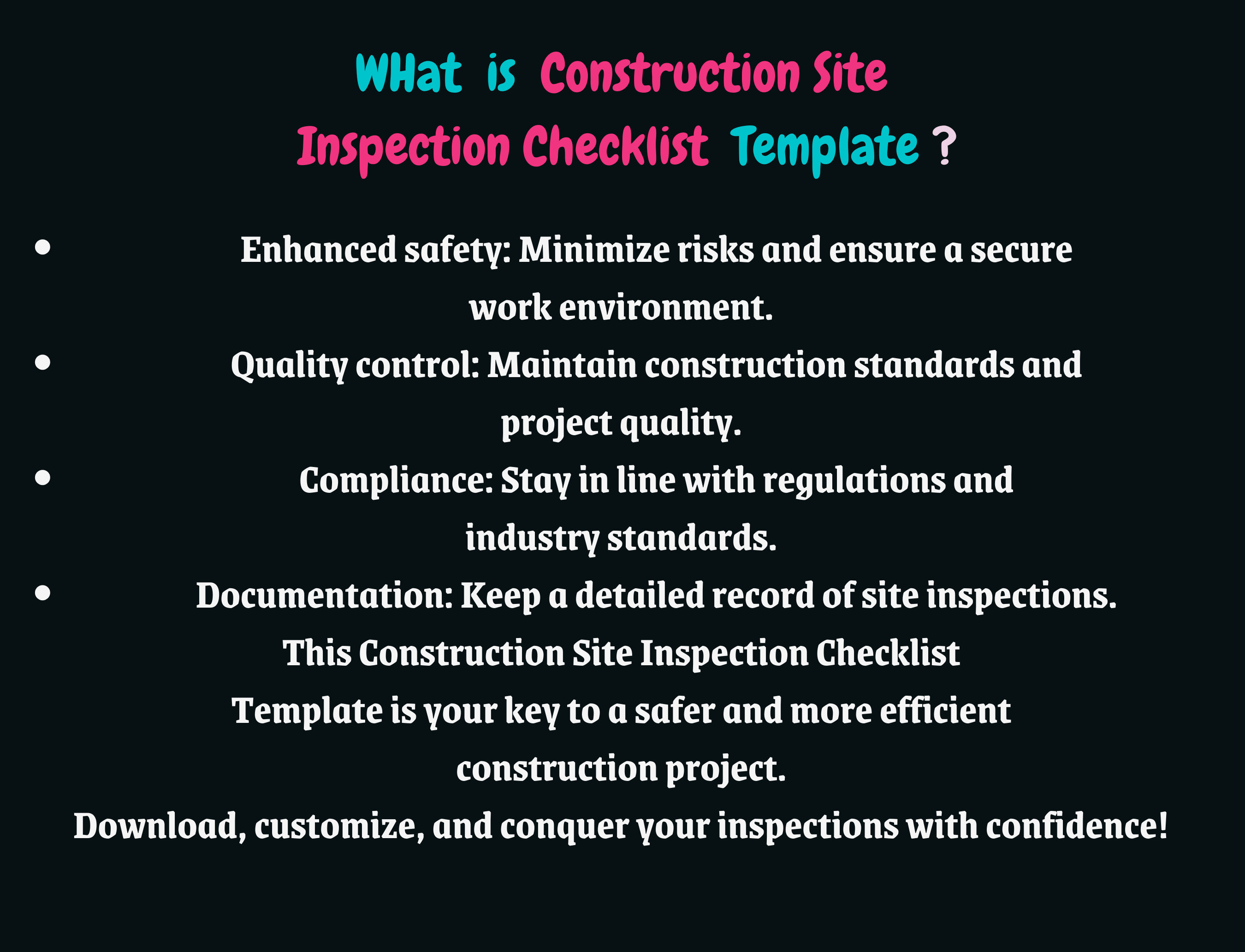 Construction Site Checklist, Site Checklist, Safety Hazards, Material ...