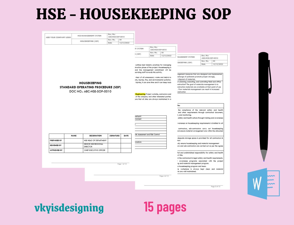 Housekeeping SOP, Site Housekeeping, Construction Cleaness, Health ...