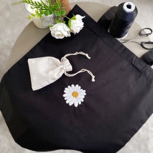 Daisy Tote Bag Embroidered Daisy Tote Bag Daisy Tote Bag - Etsy