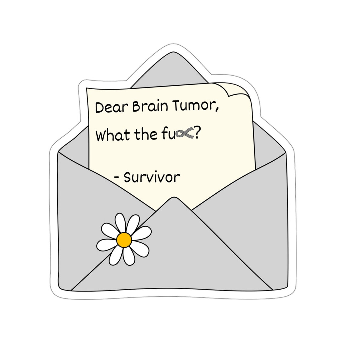 Brain Tumor Awareness Sticker for Brain Cancer Support Sticker Gray ...