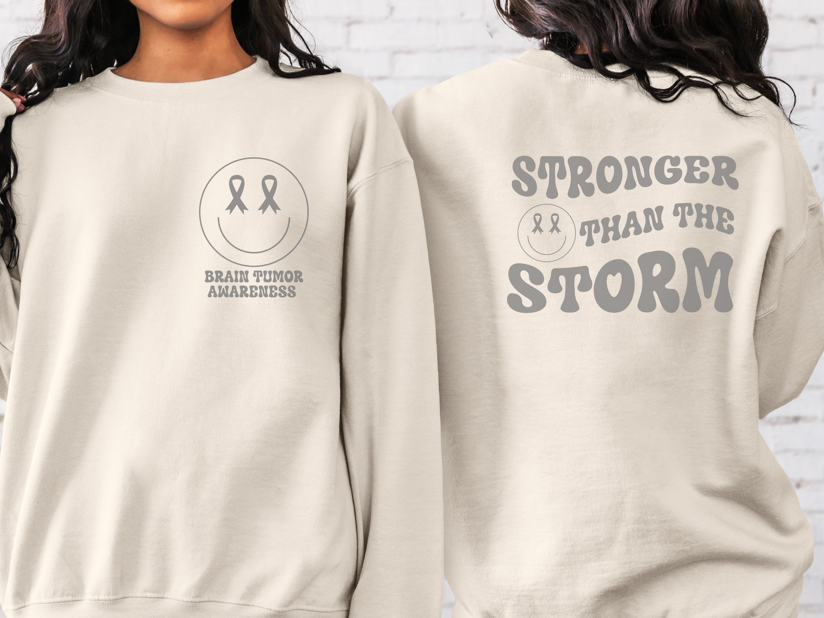Brain Tumor Awareness Sweatshirt for Brain Cancer Support Shirt Gray ...