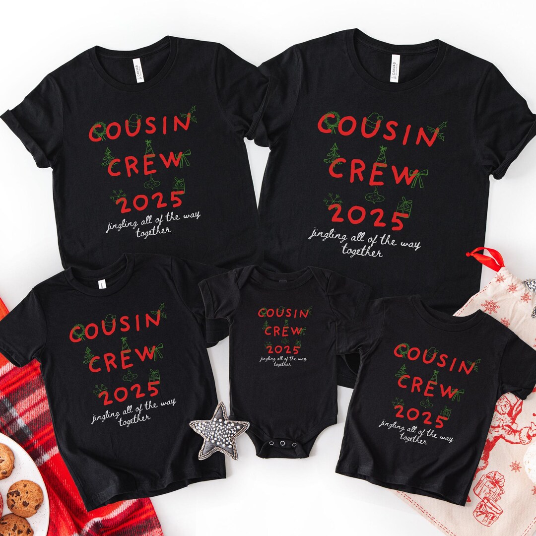 Cousin Crew Family Shirt Matching Christmas Group Tshirt Holiday Family ...