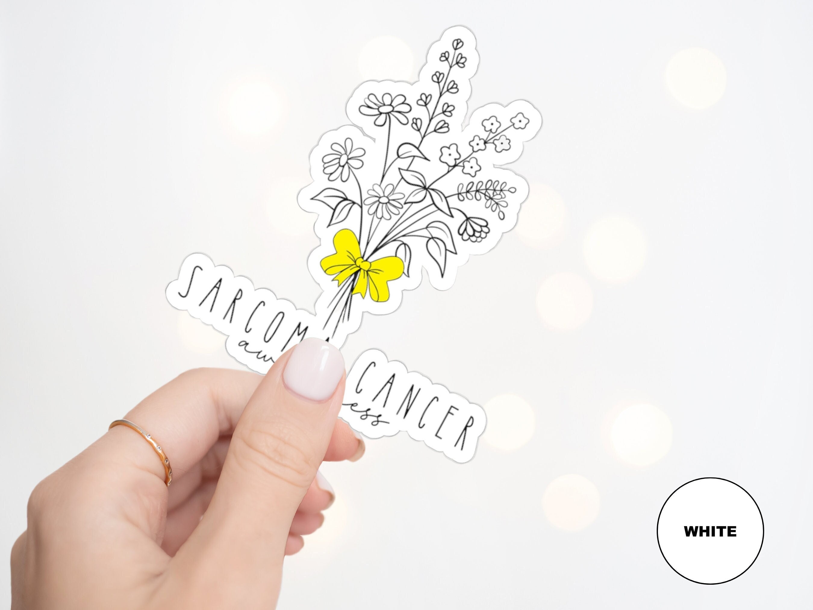 Wildflowers Sarcoma Cancer Awareness Ribbon for Bone Cancer Survivor ...