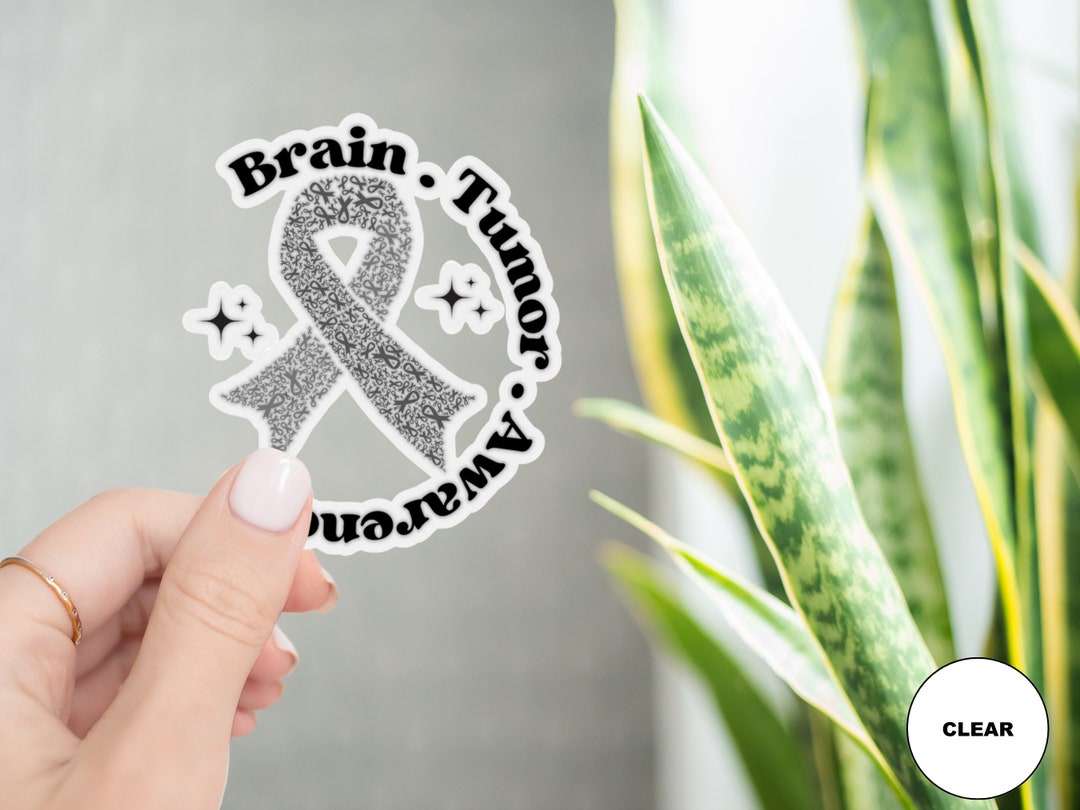 Brain Tumor Awareness Sticker for Brain Cancer Support Sticker Gray ...