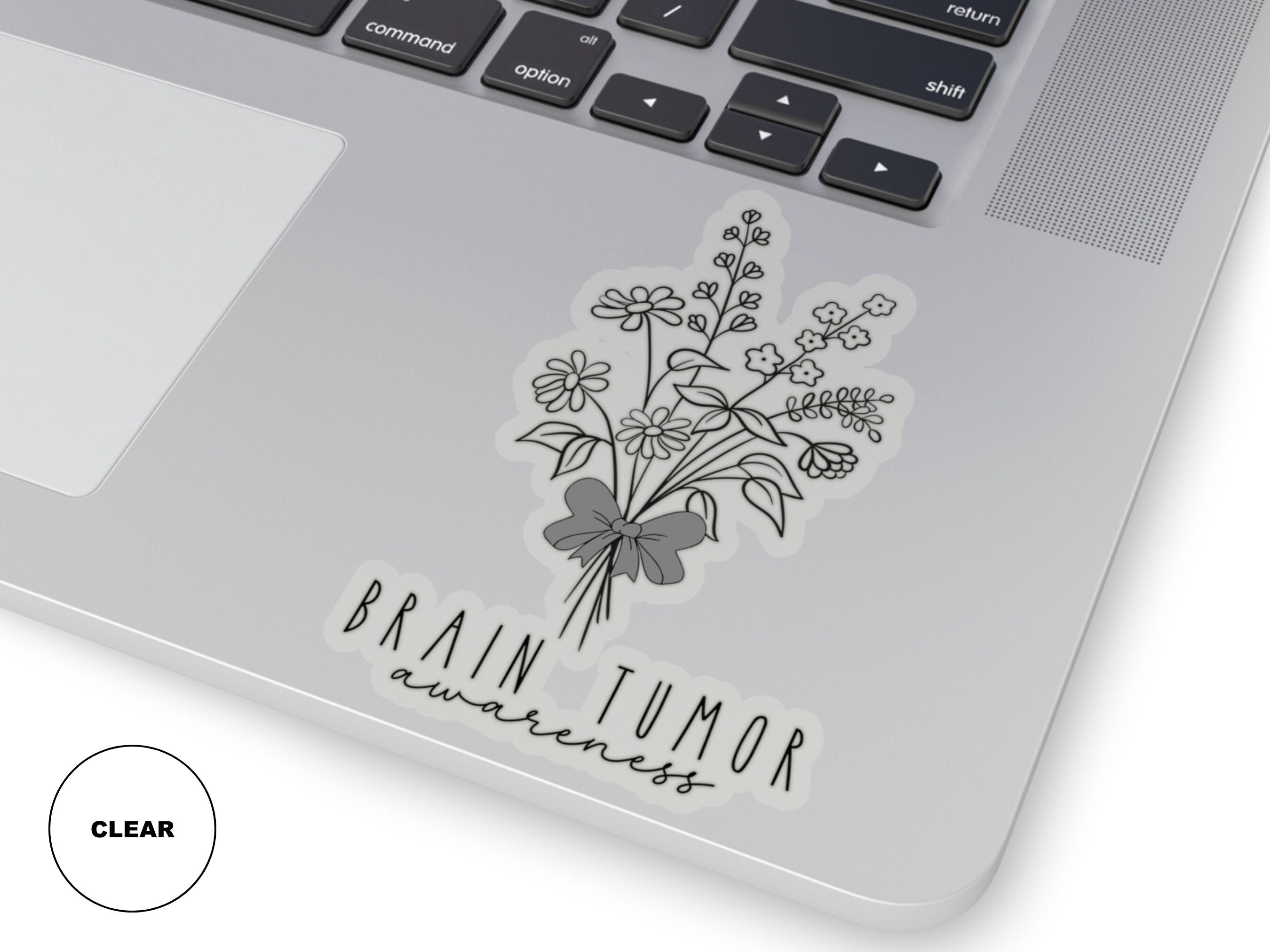 Wildflowers Brain Tumor Awareness Sticker for Brain Cancer Support ...