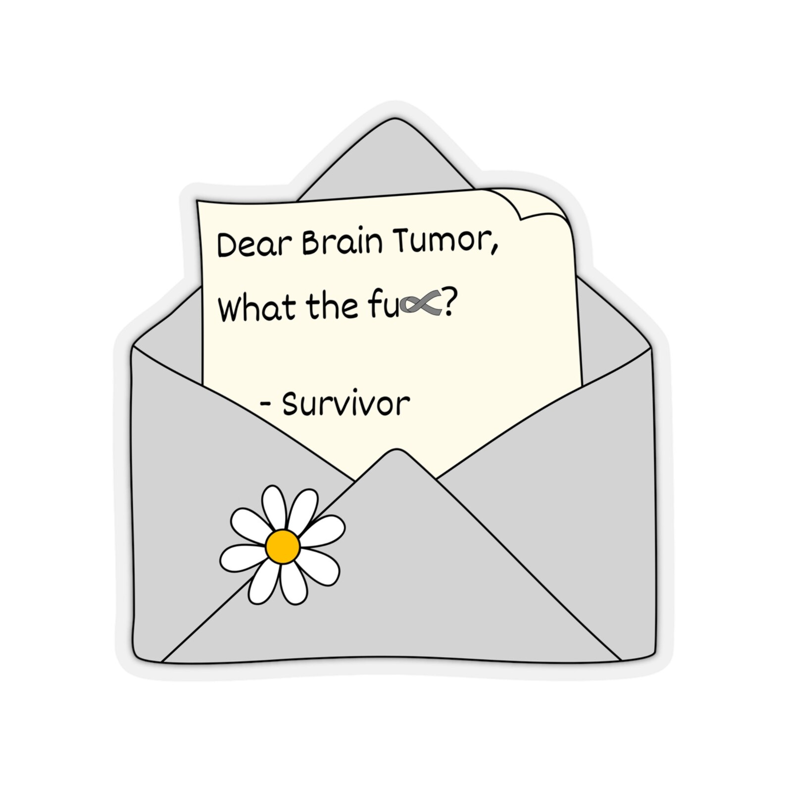 Brain Tumor Awareness Sticker for Brain Cancer Support Sticker Gray ...