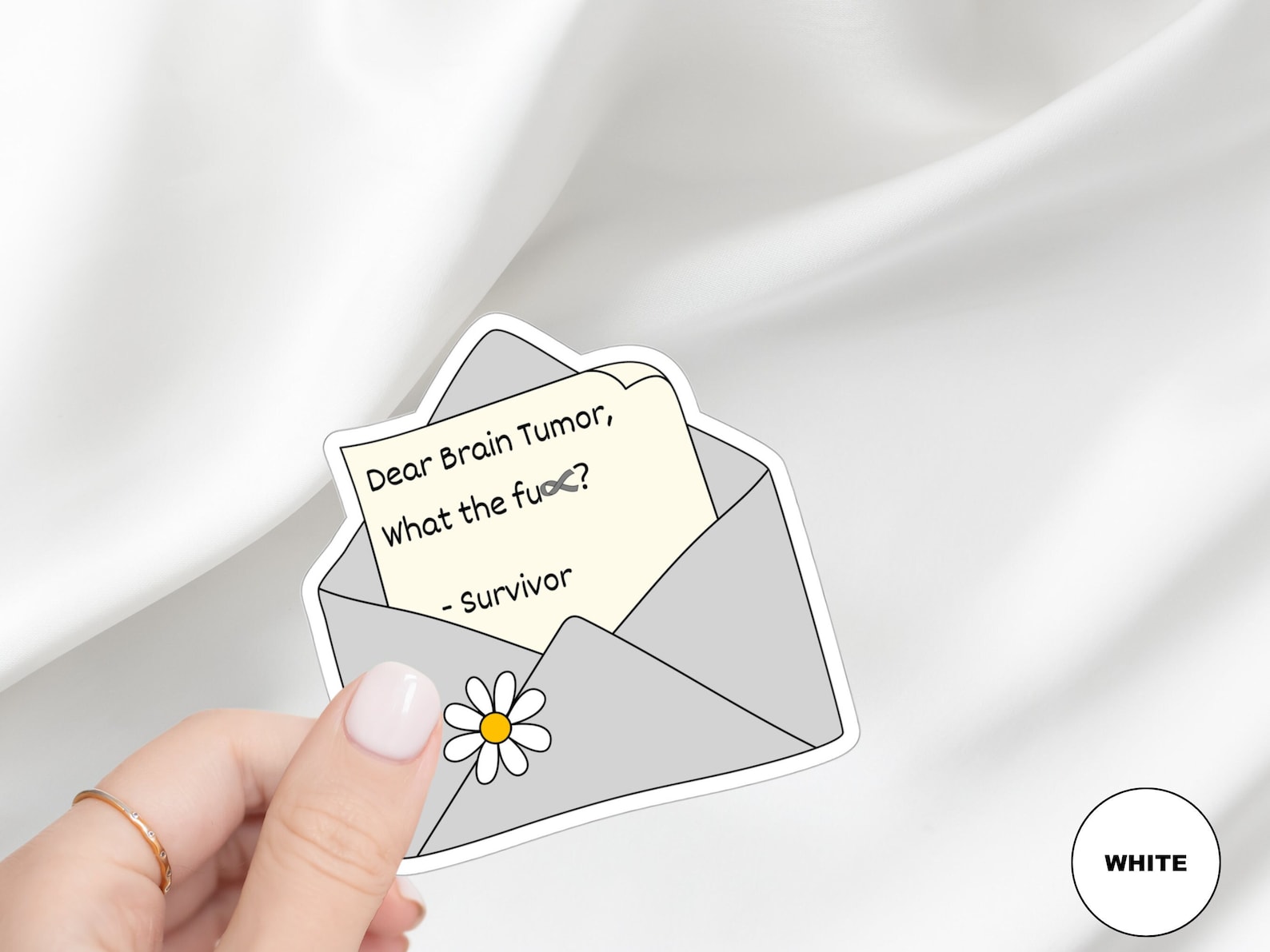 Brain Tumor Awareness Sticker for Brain Cancer Support Sticker Gray ...