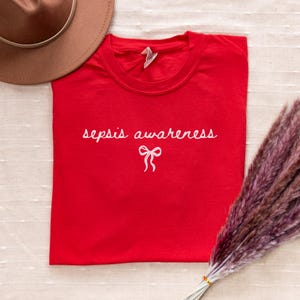 Sepsis Awareness Shirt Sepsis Survivor Shirt Red Ribbon Tshirt Comfort ...