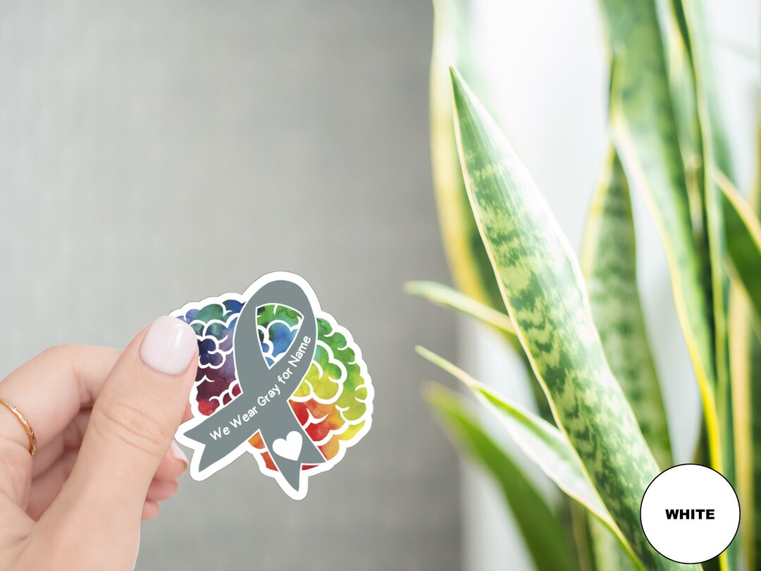 Brain Tumor Awareness Sticker for Brain Cancer Support Sticker Gray ...