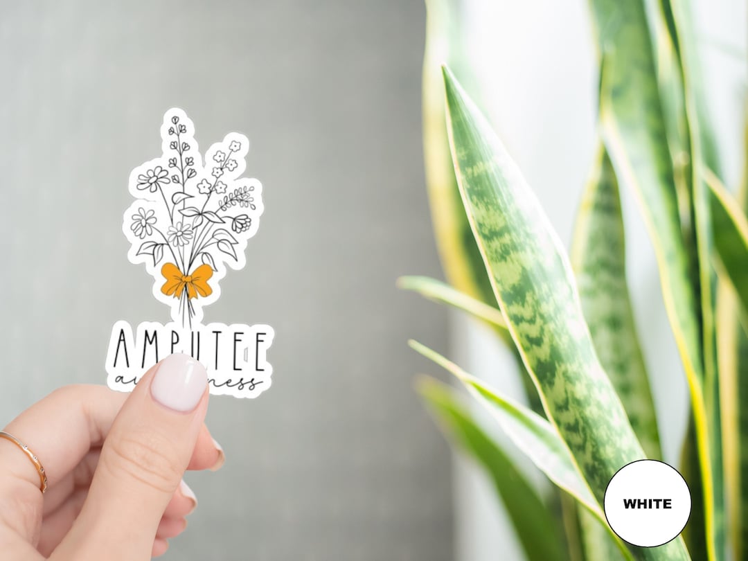 Wildflower Amputee Sticker for Amputee Awareness Sticker Orange Ribbon ...