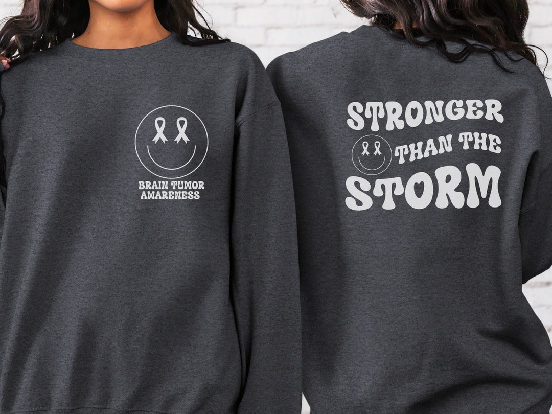 Brain Tumor Awareness Sweatshirt for Brain Cancer Support Shirt Gray ...