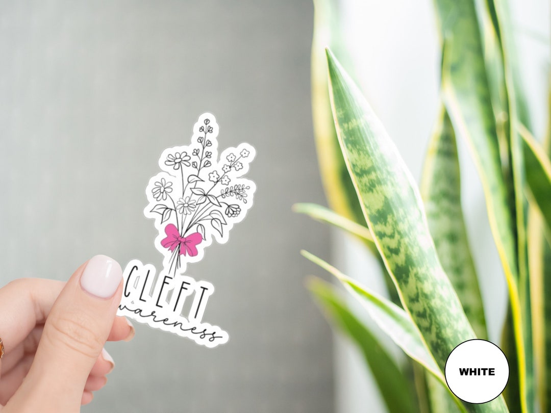 Wildflower Cleft Sticker for Cleft Awareness Sticker Hot Pink Ribbon ...