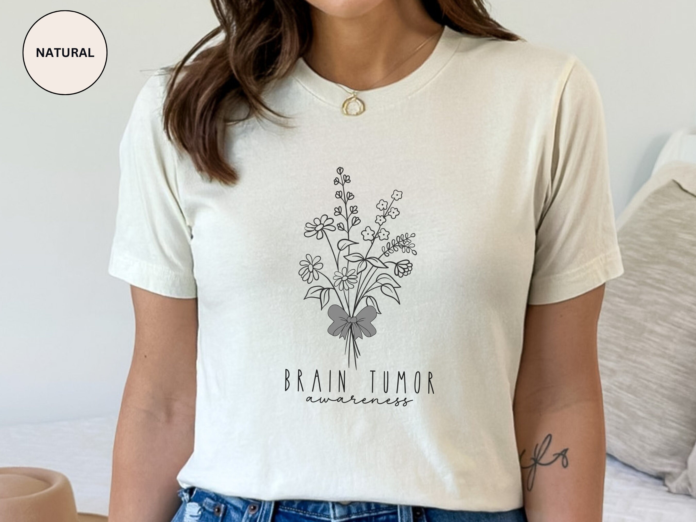 Wildflowers Brain Tumor Awareness Shirt for Brain Cancer Support Shirt ...