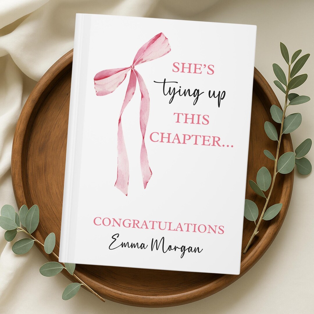 Custom Graduation Guest Book for Her Coquette Bow Journal Gift ...