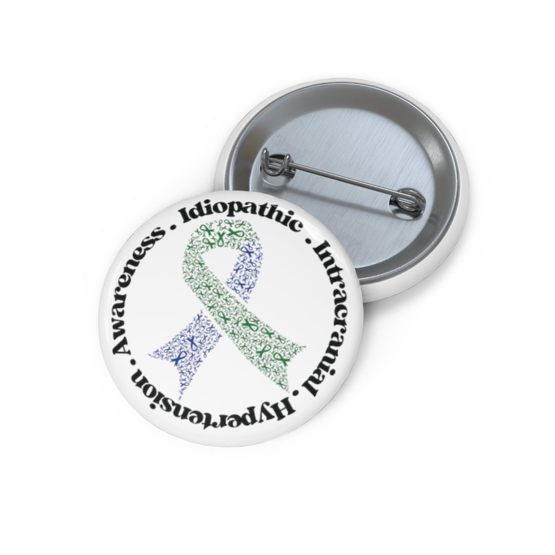 IIH Awareness Pin CUSTOM Awareness Ribbon Button Pin Idiopathic ...