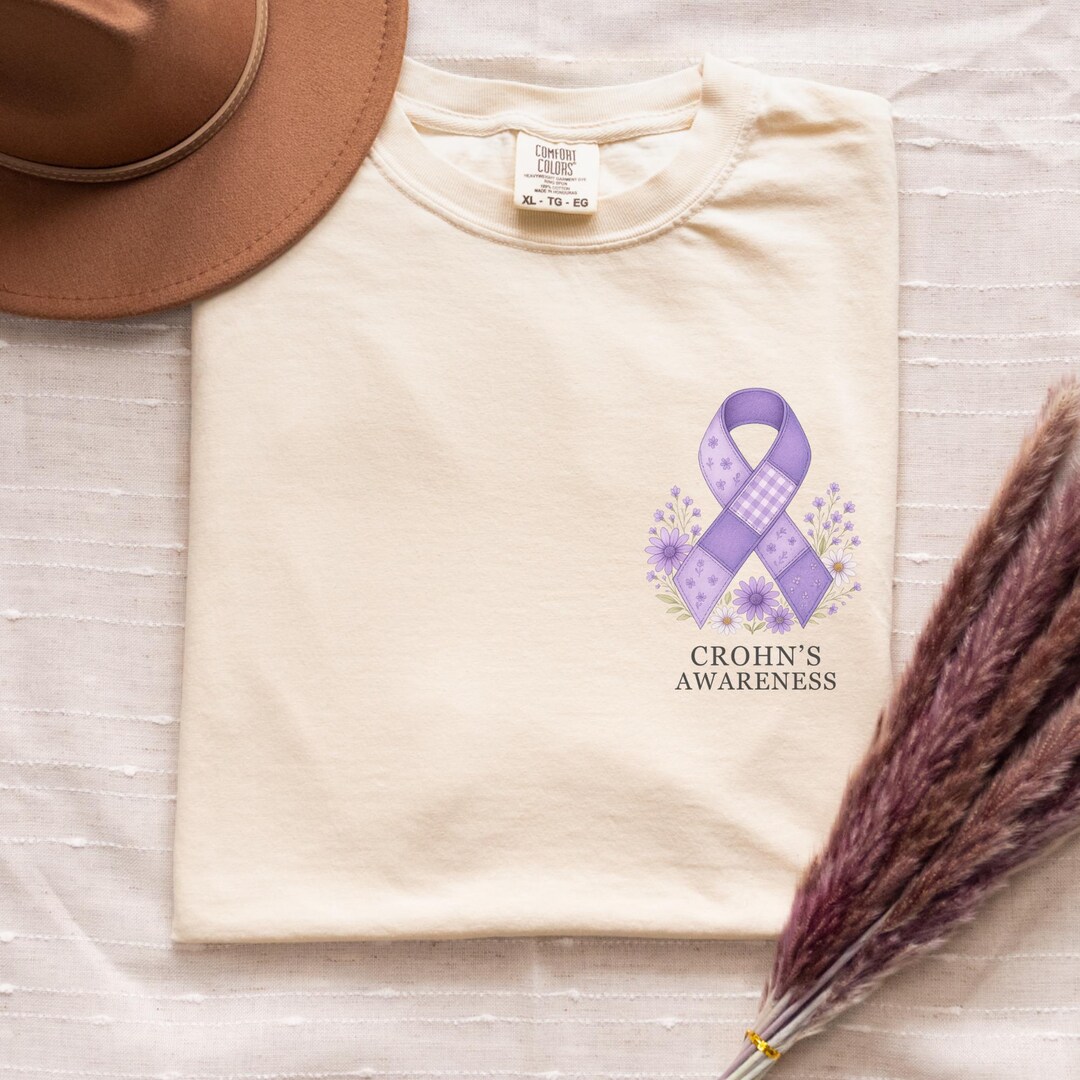 Crohn's Shirt for Crohn's Disease Awareness Purple Ribbon Awareness ...