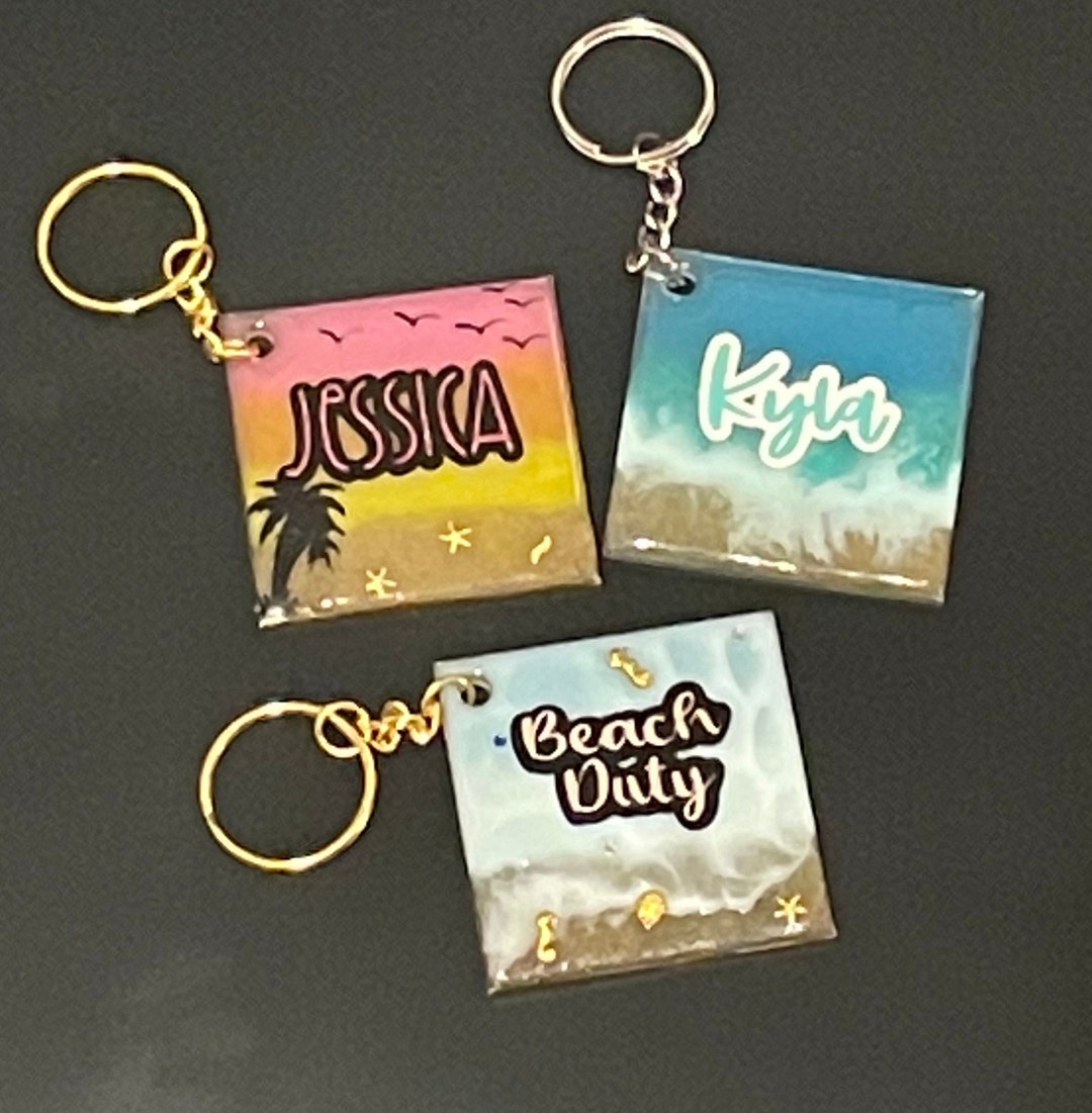 Beach/sunset Theme Name Keychains | Personalized Gifts - Etsy