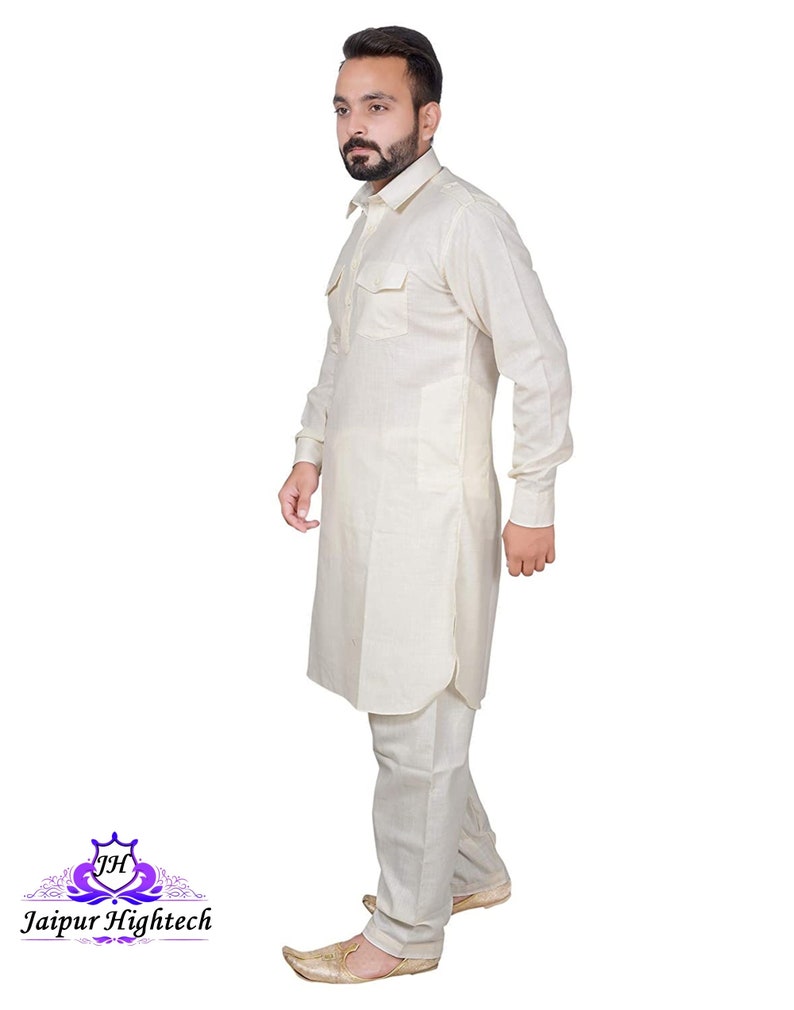 White Cotton Indian Mans Pathani Suit Indian Traditional Man - Etsy