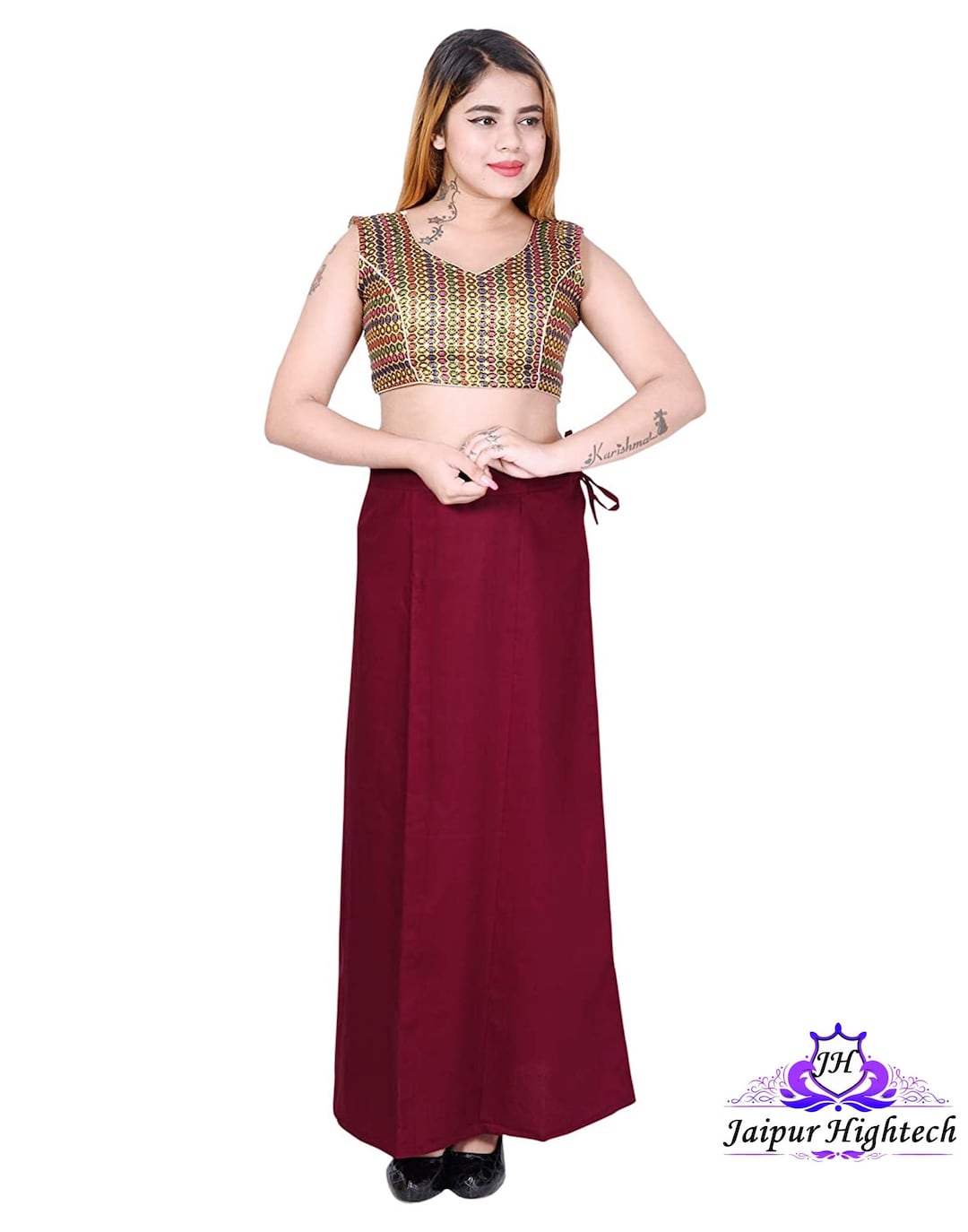 Indian Flare Saree Shape Wear Beautiful Petticoat Inskirt for Women ...