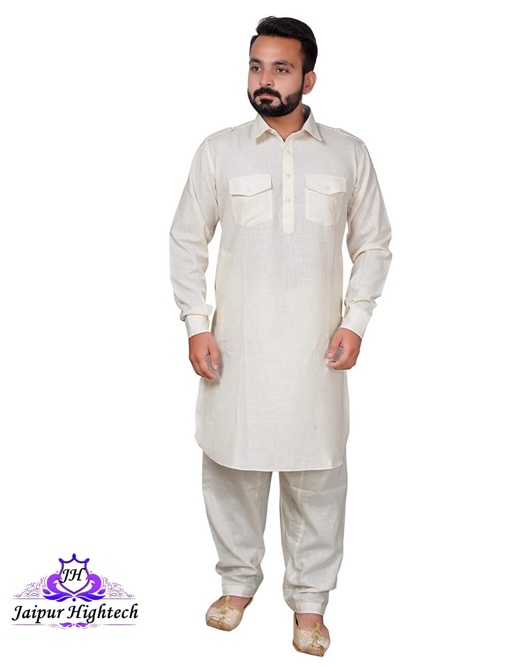 White Cotton Indian Mans Pathani Suit Indian Traditional Man - Etsy