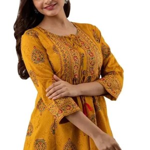 Indian Handmade Printed Cotton Straight Short Kurti for Women - Etsy