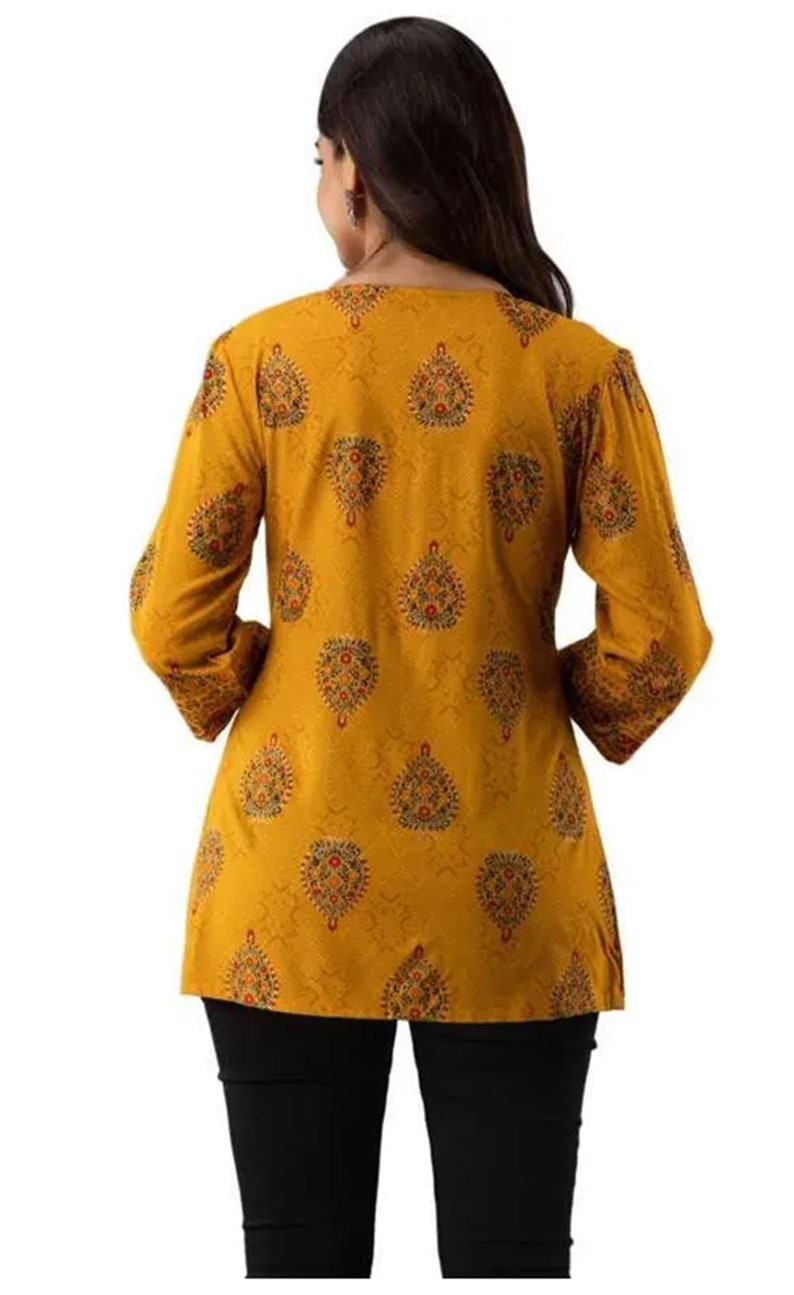 Indian Handmade Printed Cotton Straight Short Kurti for Women - Etsy