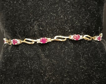 Yellow Gold Ruby Bracelet - Etsy