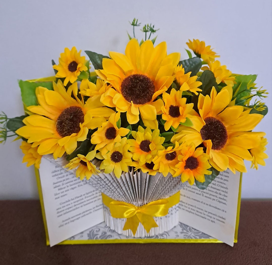 Step by Step Template for Book Folding Bunch of Flowers - Etsy