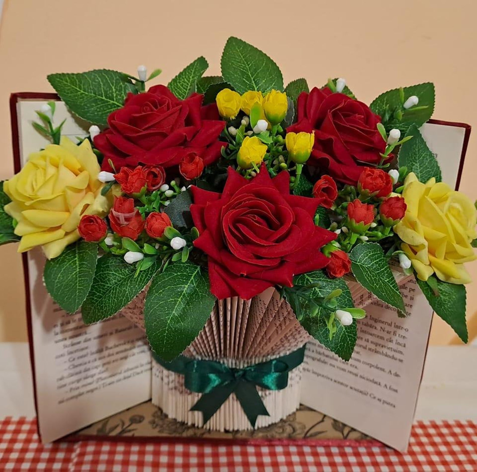 Step by Step Template for Book Folding - Bunch of Flowers - Etsy