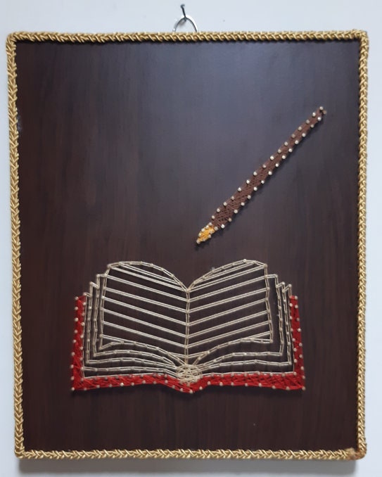 BOOK AND PEN - String Art Template - Etsy