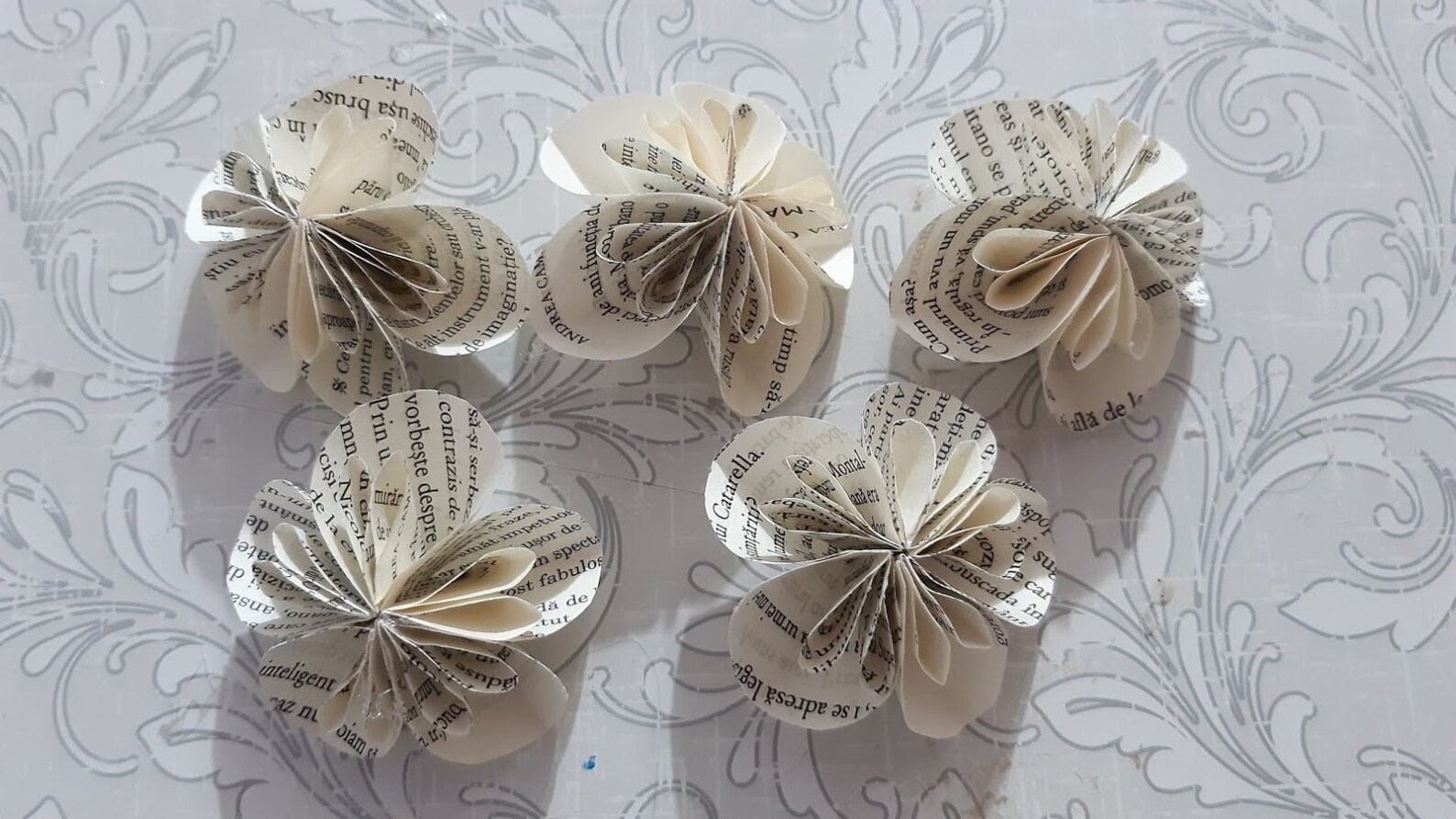 Step by Step Template for Book Folding Bunch of Flowers - Etsy