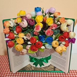 Step by Step Template for Book Folding - Bunch of Flowers - Etsy