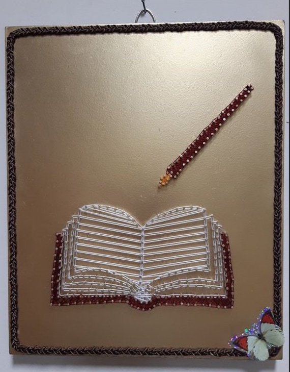 BOOK AND PEN String Art Template - Etsy