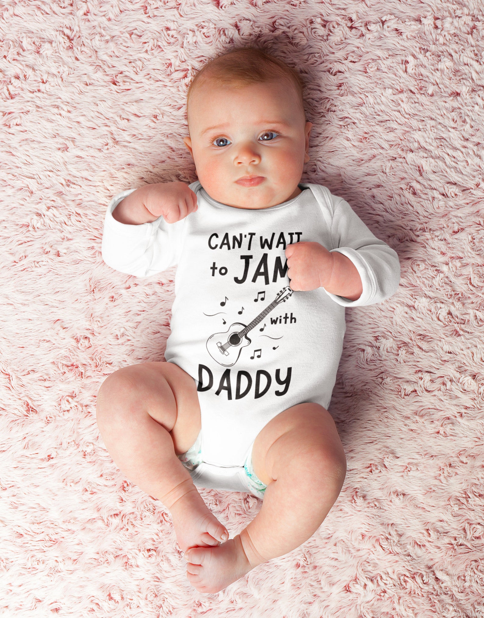 Can't Wait to Jam With Daddy Guitar Baby Onesies® Brand Cute Baby ...