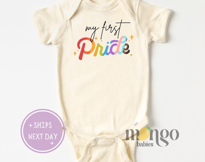 Baby Boy or Girl Short Sleeve Onesie. Rainbows on Blue With Yellow ...