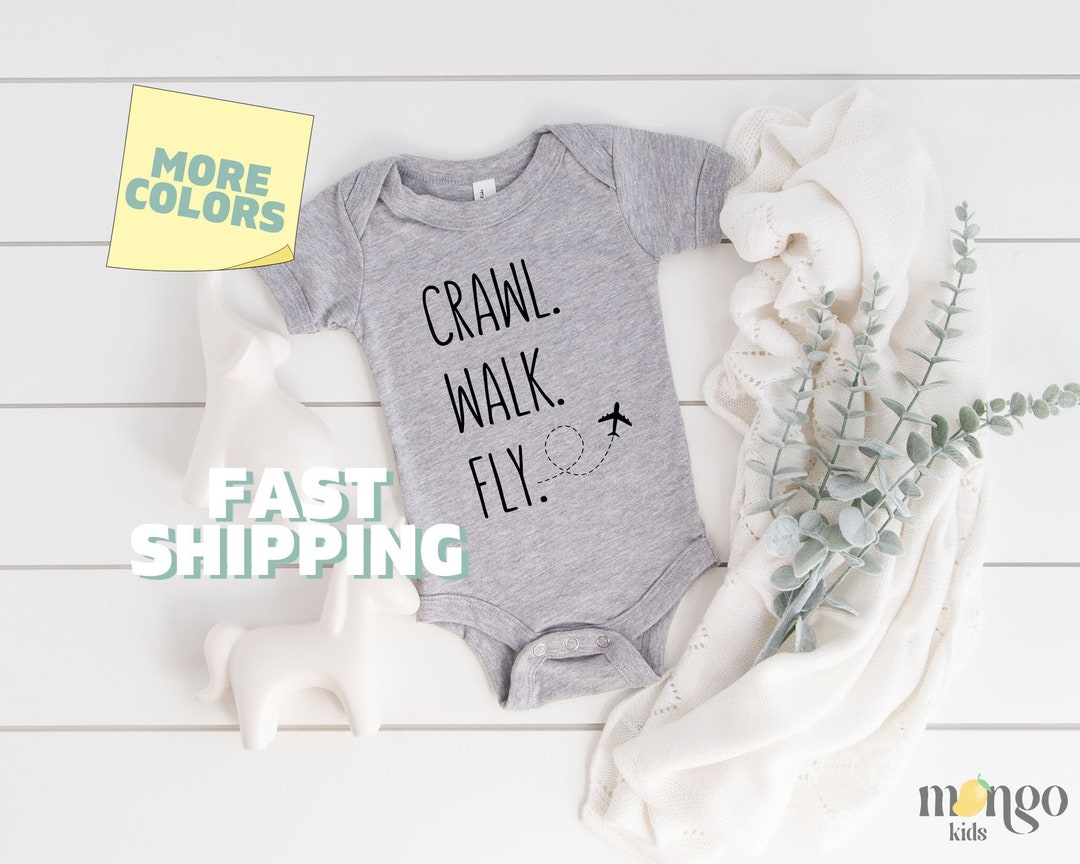 Crawl Walk Fly Custom Baby Onesies® Flight Buddy Baby Cute Co Pilot ...