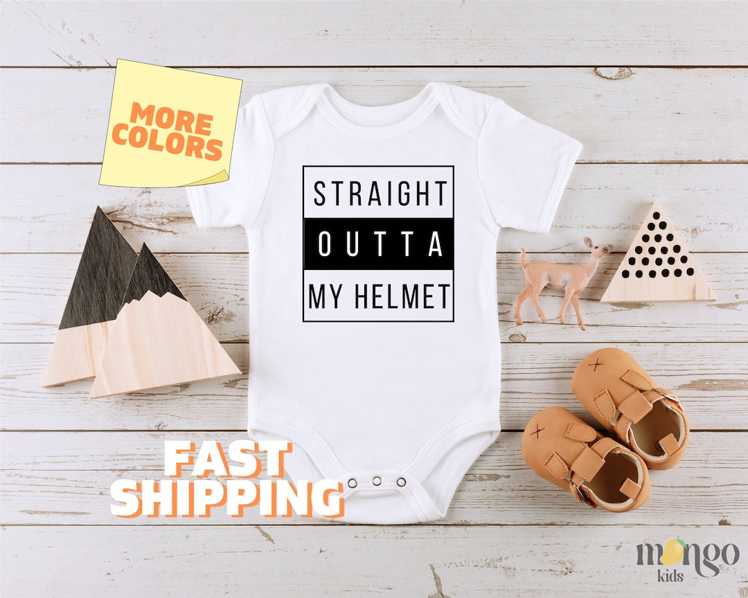 Helmet Graduate Baby Onesies® Straight Outta My Helmet Tshirt Baby ...