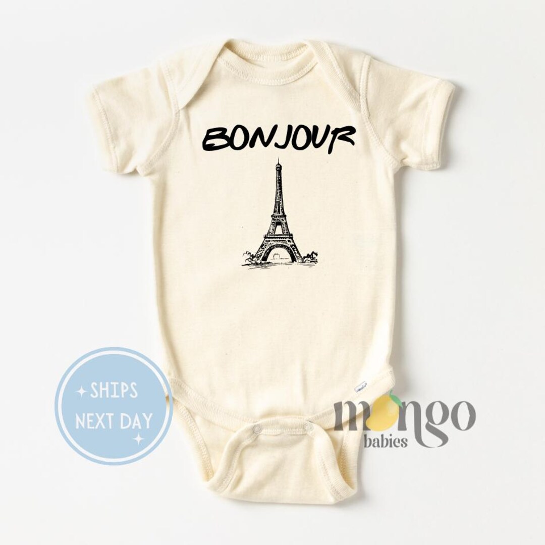 Cute French Baby Onesies® France Bonjour Baby Bodysuit Eiffel Tower ...