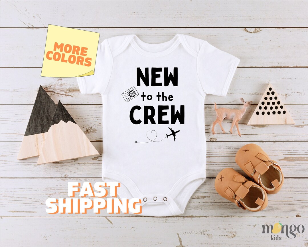 New to the Crew Baby Onesie® Cute Co-pilot Bodysuit Airplane Baby Birth ...