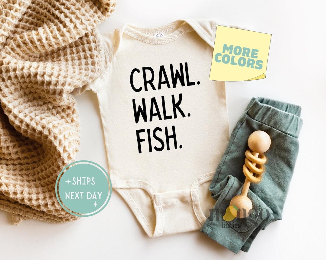 Fishing Baby Onesies® Brand Crawl Walk Fish Baby Cute Little Fishing ...