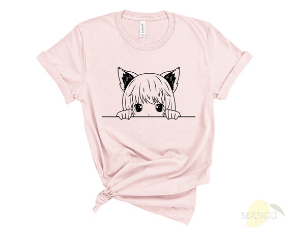 Anime Cat Girl Shirt Manga Shirt Japanese Manga Top Ts Etsy