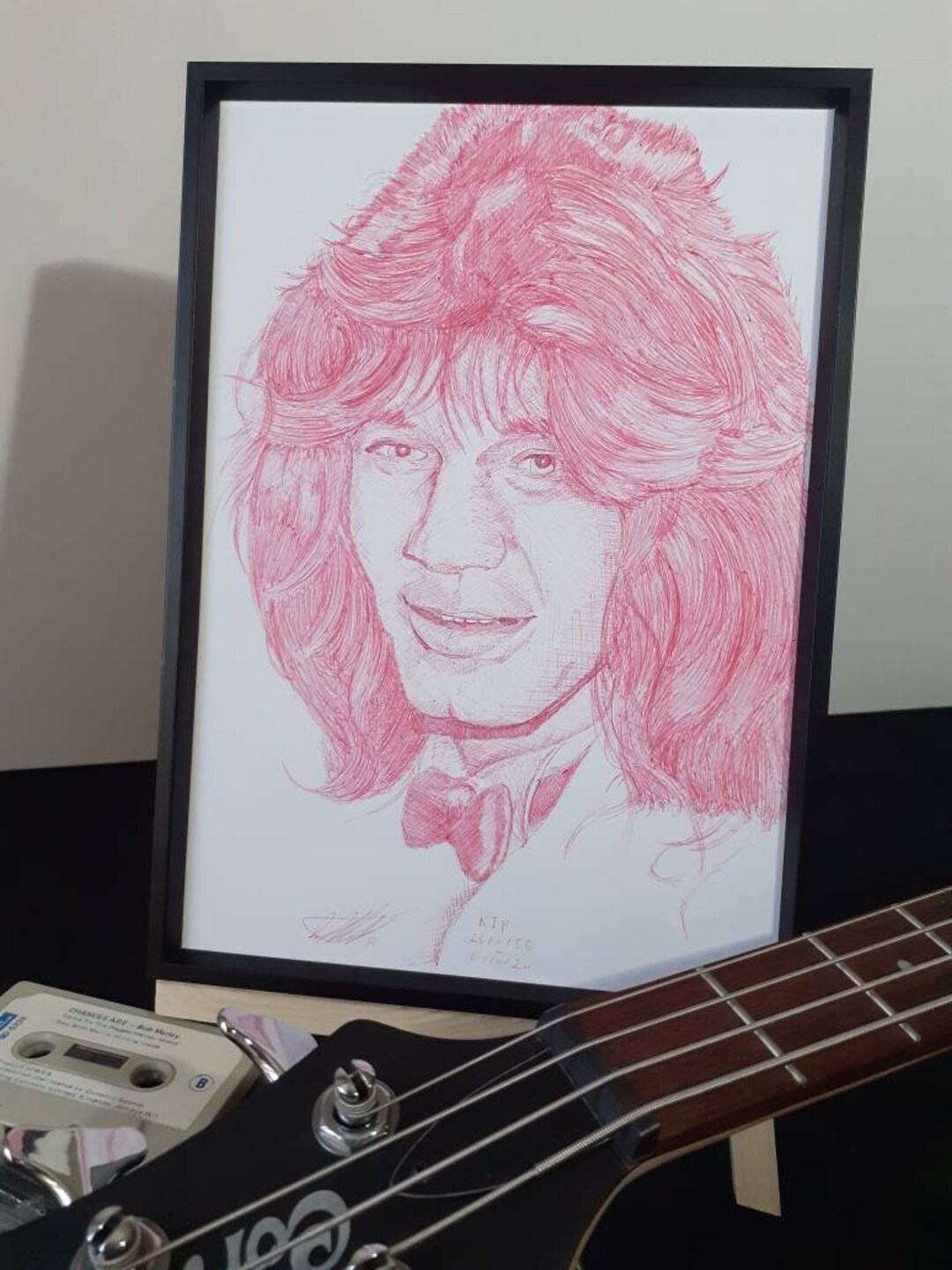 Original Eddie Van Halen Drawing on A4 White Paper Using Red - Etsy UK