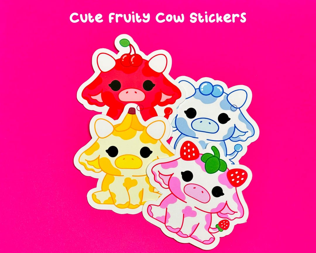 Fruity Cows Stickers L Kawaii Stickers L Cute Stickers L Anime Lover ...