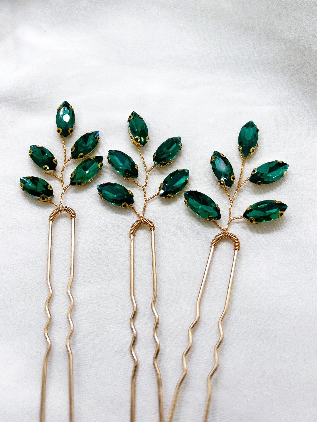 Sage Green Leaf Bridal Hair Pins, Olive Wedding Accessories - Etsy UK