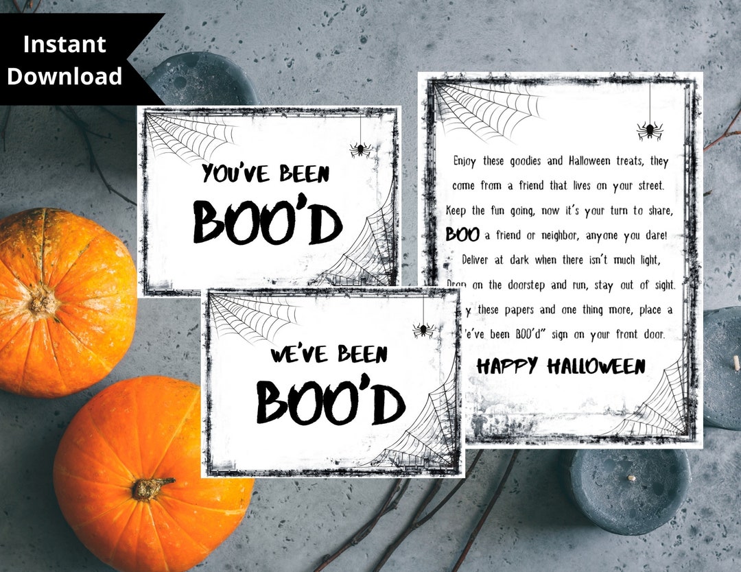You've Been BOO'D Printable | You've Been Booed Printable | Halloween ...