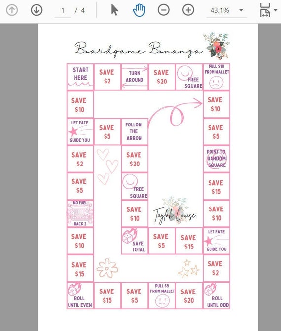 Boardgame Bonanza Savings Challenge - Etsy