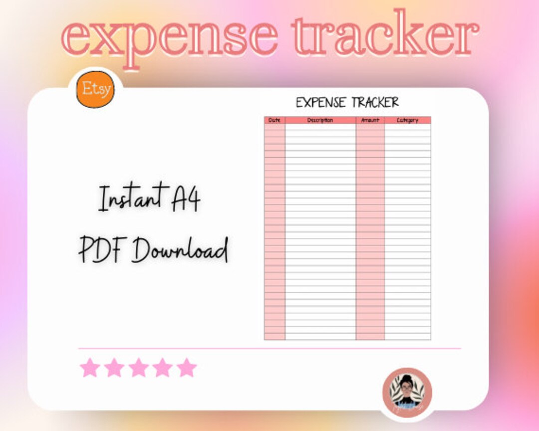 Expense Tracker Template - Etsy